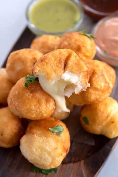 Bolitas de Yuca (Fried Yuca Balls) with cheese! - Kitchen Gidget
